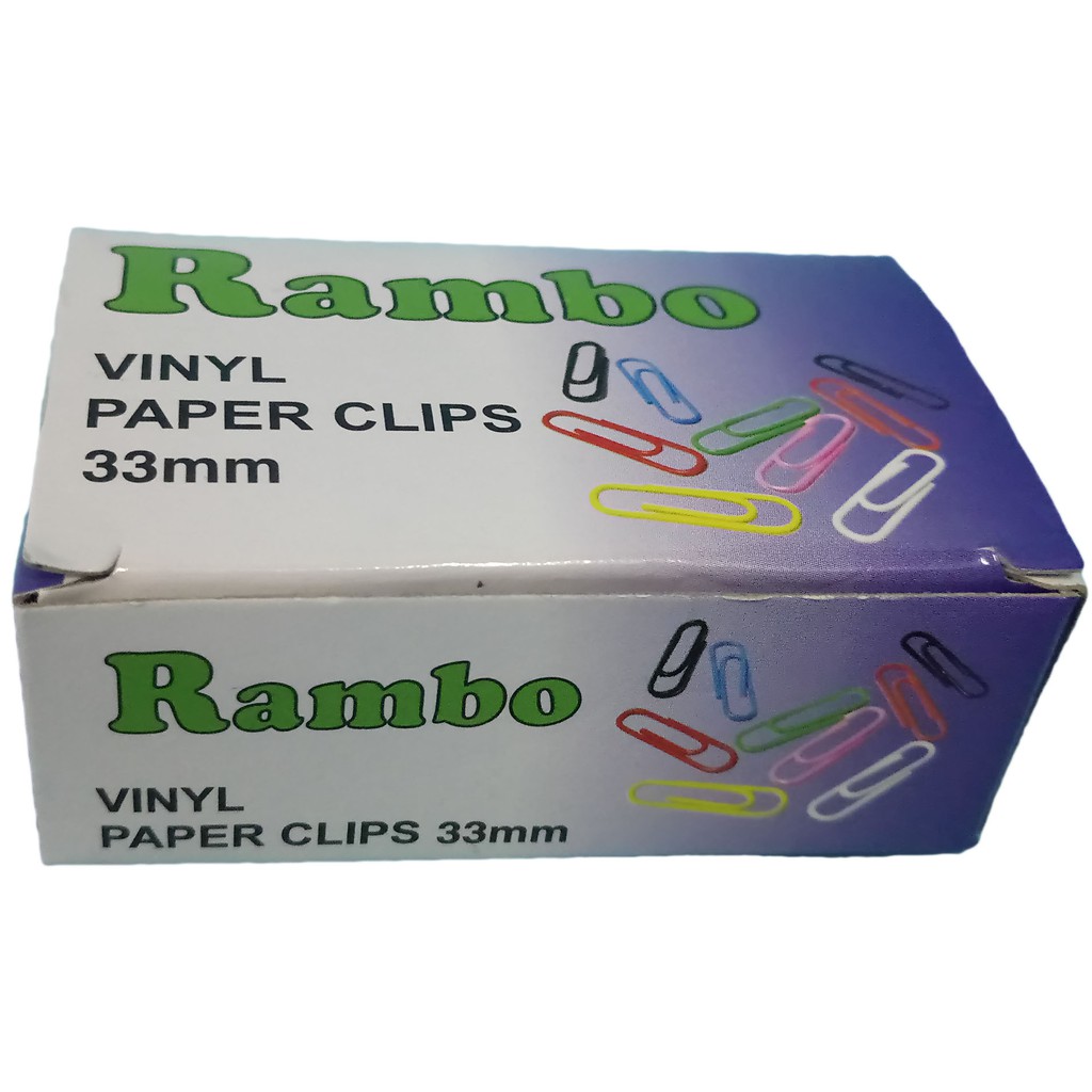 RAMBO VINYL PAPER CLIP 33MM ESTIMATE 75PCS PER BOX ( SMALL ) | Shopee ...