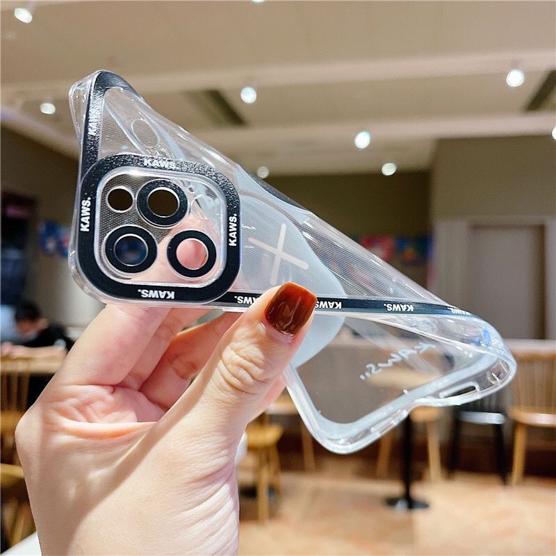 Trendy Brand Little Bear KAWS Couple Transparent Case Compatible for iPhone 7 8 X XR XS Max 6 6s ...