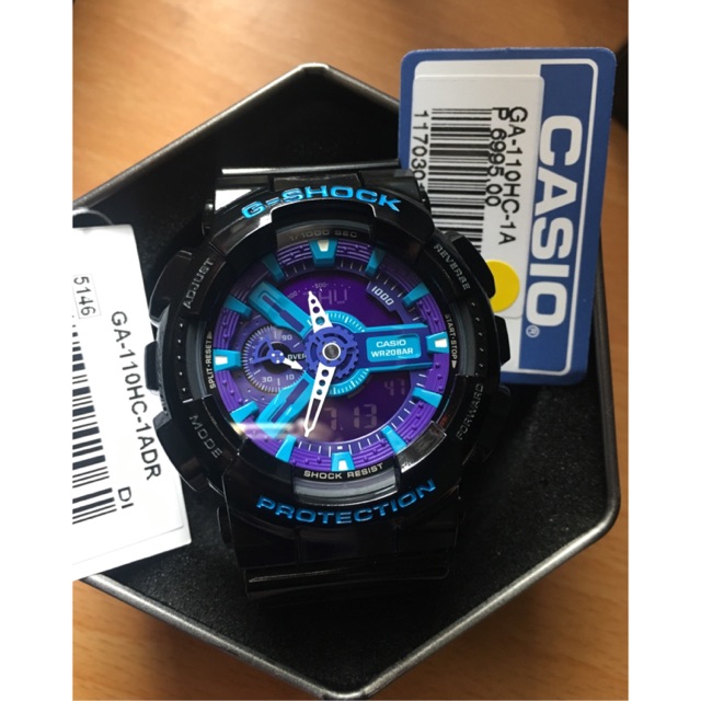 Men's Casio G-SHOCK Watch 5146 GA-110 HC,Black,Purple,Blue,