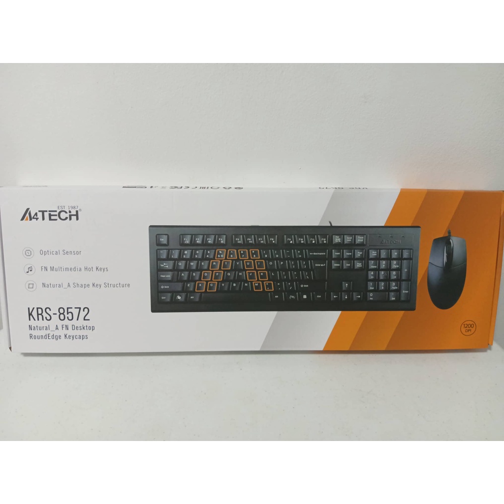A4TECH KRS 8572 COMBO KEYBOARD MOUSE USB | Shopee Philippines