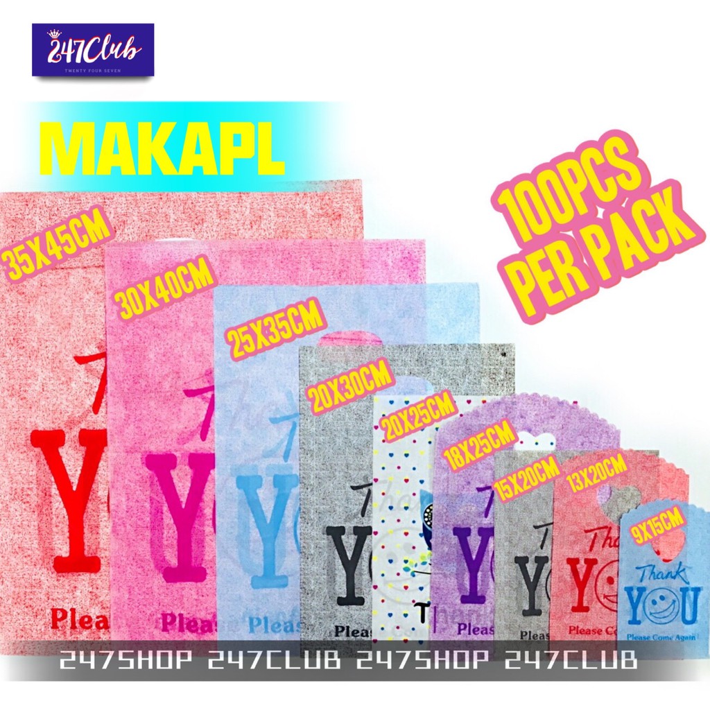 Thank you plastic bag (100PCS PER PACK) | Shopee Philippines