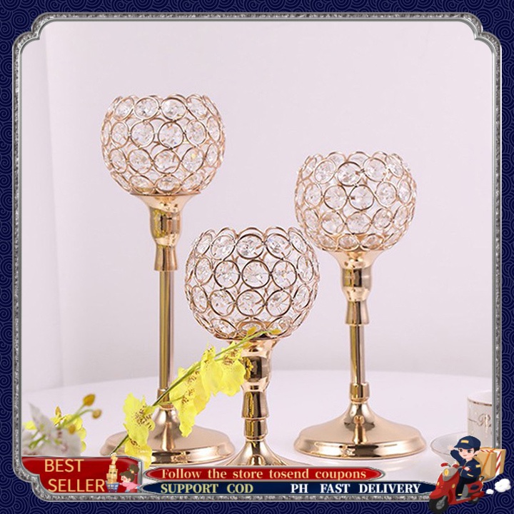 Crystal Candle Holder Tea Light Stand Candelabra Candlestick Decoration ...