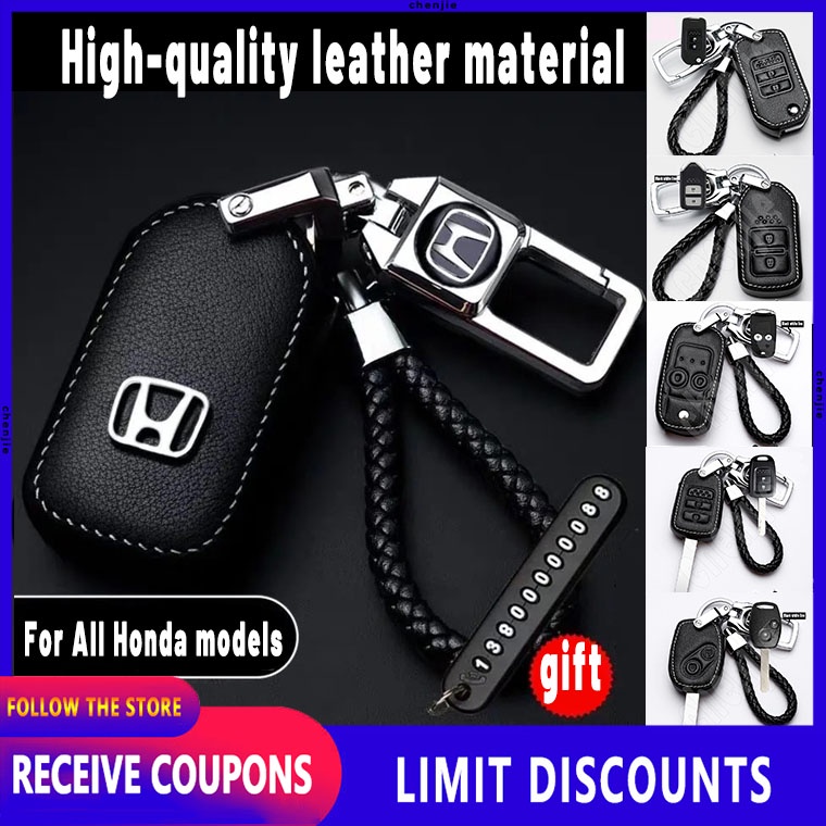Cod high quality leather for Honda key cover Remote key case with key ...