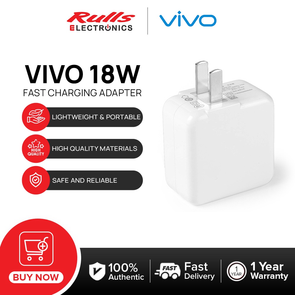 Vivo 18W Original Fast Charging Adapter | Safe & Reliable | Lightweight ...