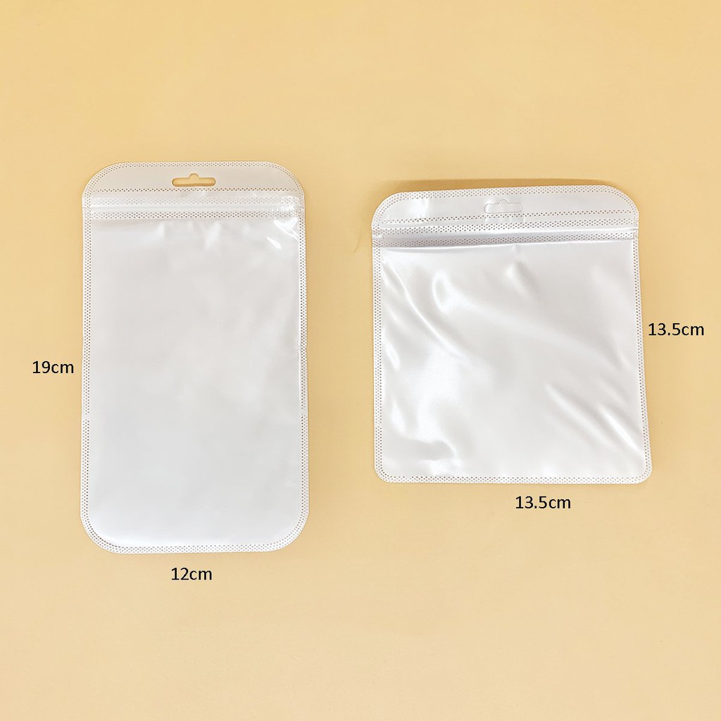 Bags on Demand White Framed Clear Front with Hang Hole Ziplock ...