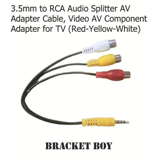 3.5mm to RCA Audio Splitter AV Adapter Cable, Video AV Component ...
