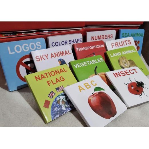 TOS 12pcs Mini Baby Enlighten Book Educational Learning Board Book ...