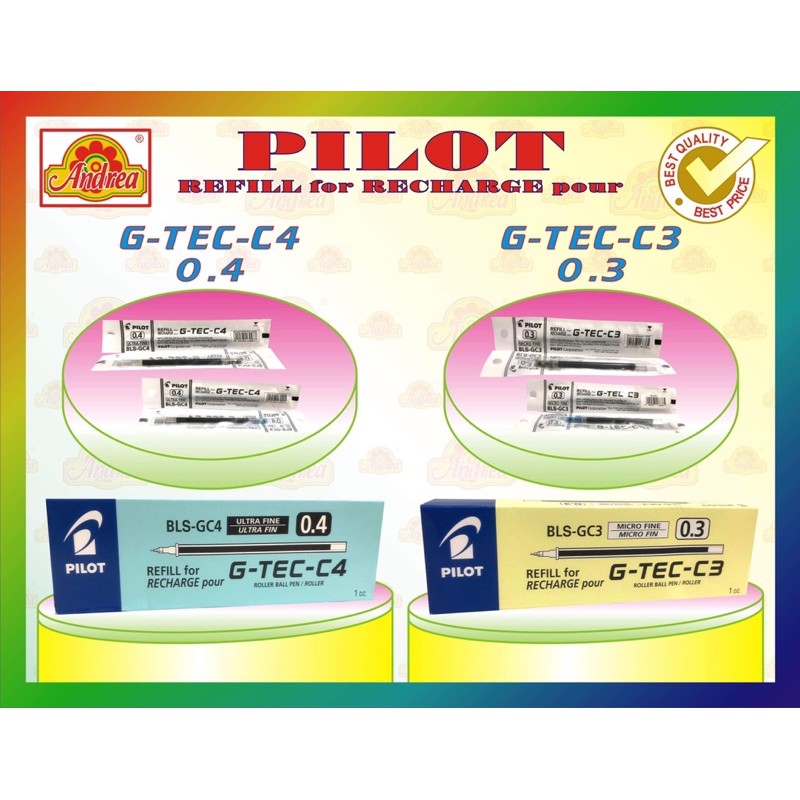 PILOT G-TEC C-3 REFILL & C-4 REFILL black & blue | Shopee Philippines