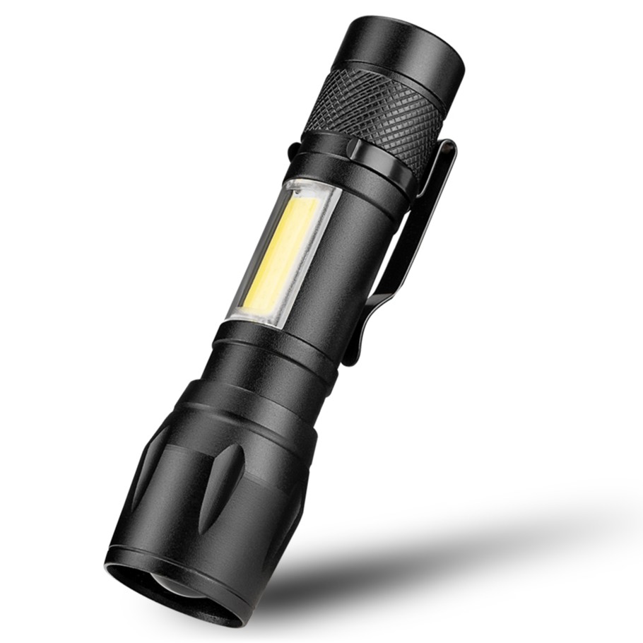 JH-513 XPE+COB CREE Tactical Outdoor Rechargeable Iron Clip Handheld ...