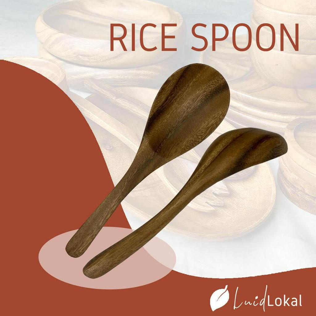 Luid Lokal Rice Serving Spoon Scooper Acacia Wood | Shopee Philippines