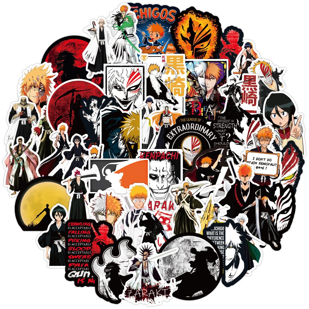 Y&P| Bleach Sticker Anime Waterproof Graffiti Decals Pack, 50pcs ...