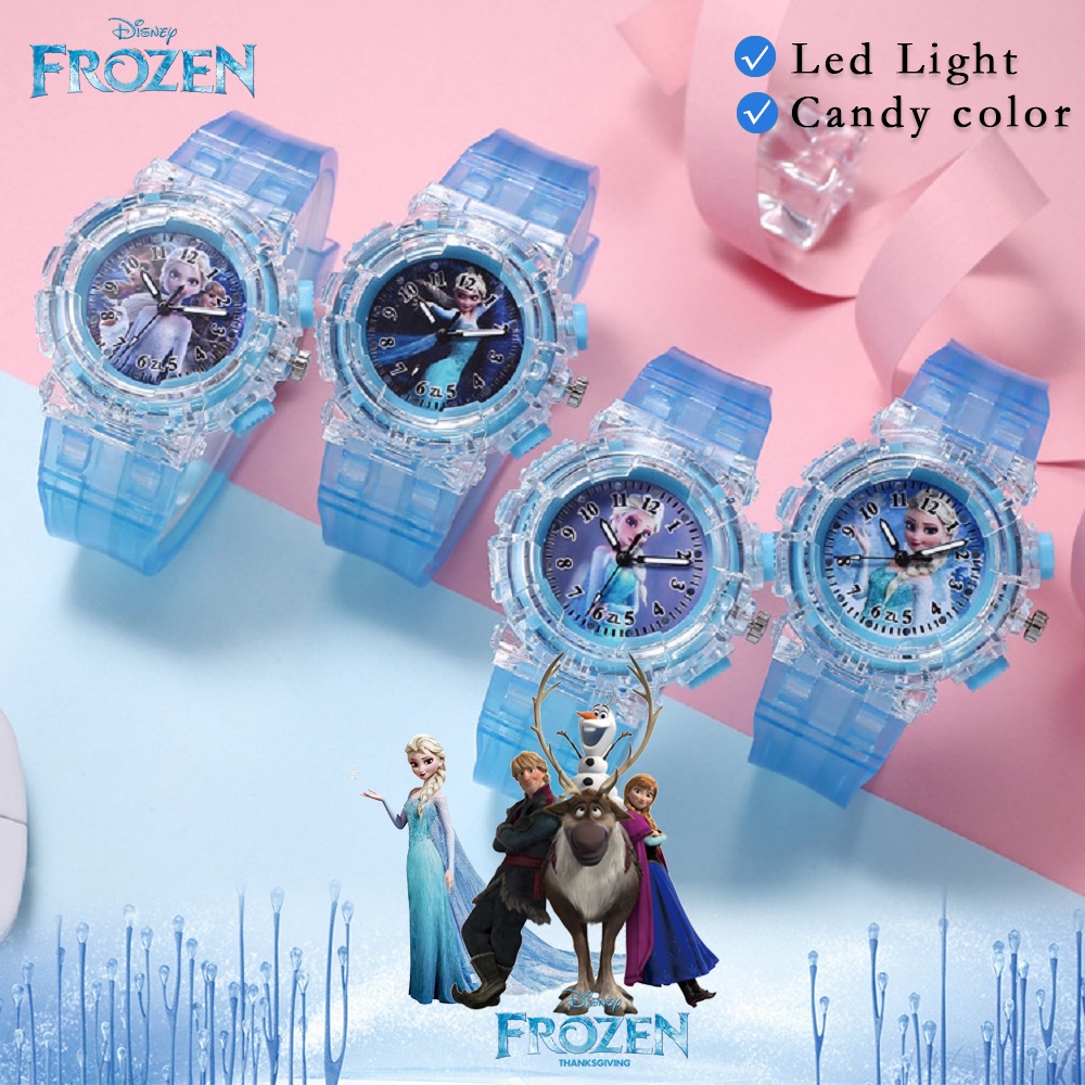 Frozen Princess Elsa Anna Pattern Children LED Light Kids Digital ...