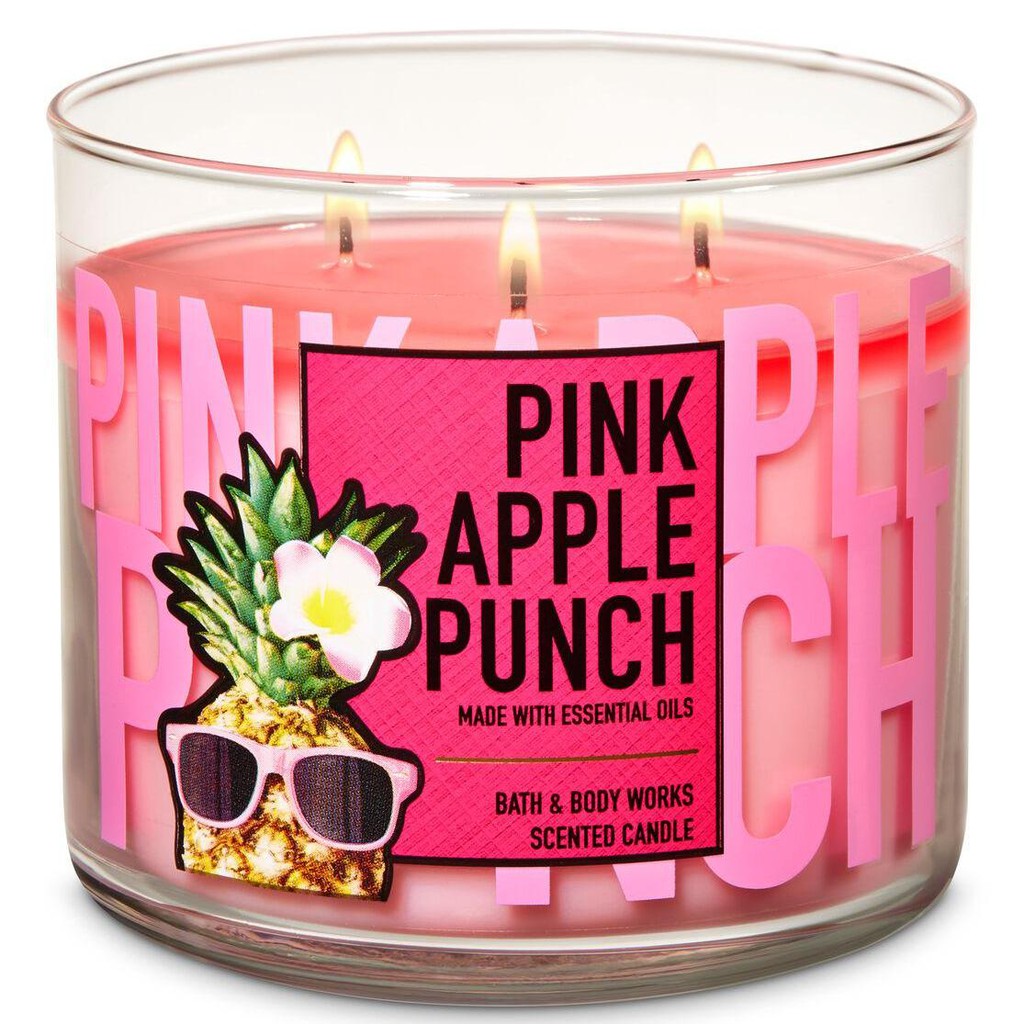 Bath and Body Works Pink Apple Punch 3-Wick Scented Candle 14.5 oz ...