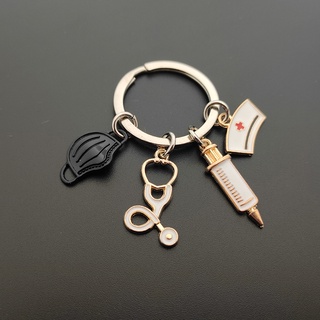 Mask Medical Keyrings Doctor Tool Stethoscope Syringe Keychain | Shopee ...