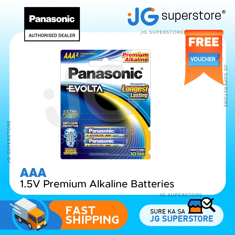 Panasonic LR03EG/2B Evolta AAA (Pack of 2) Premium Alkaline Batteries 1.5V Battery | JG ...