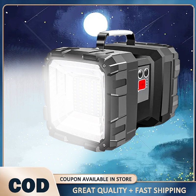 Flashlight Bright Double Head Handheld LED Spotlight Flashlight Camping ...