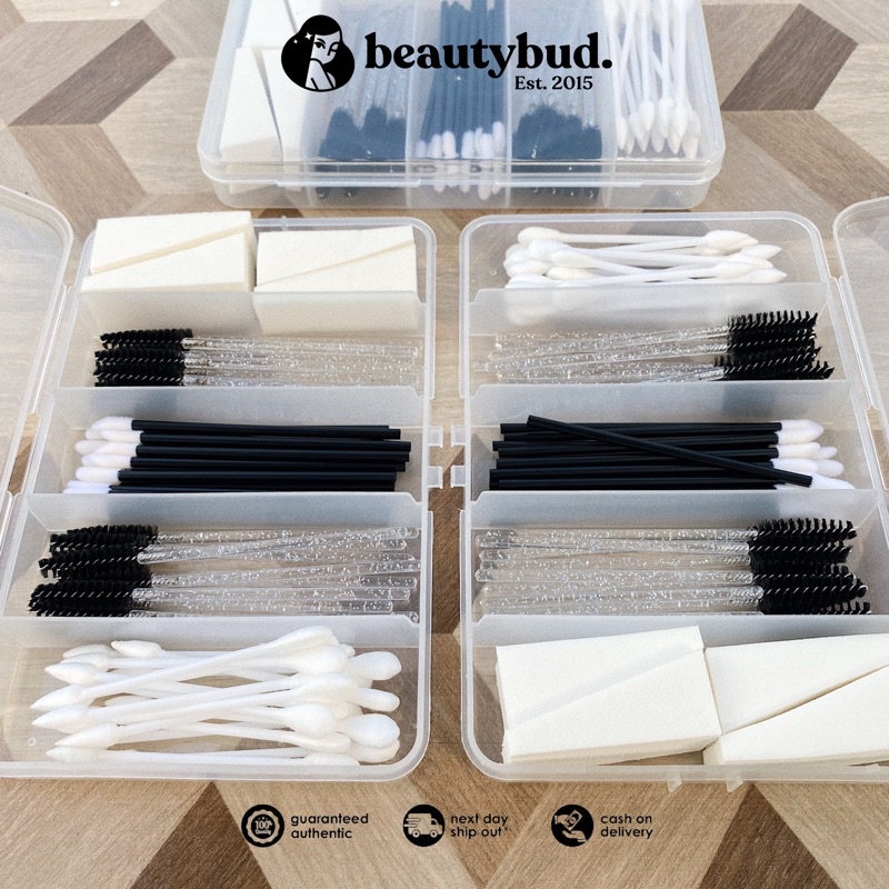 BEAUTYBUD Makeup Applicators Kit [Disposable sponge, spoolie & lip ...