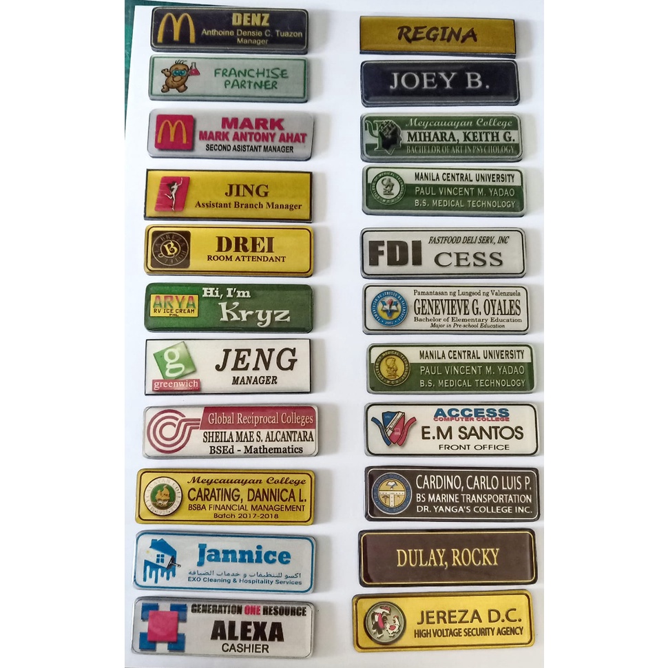 School and Company Name Plate with case or magnet | Shopee Philippines