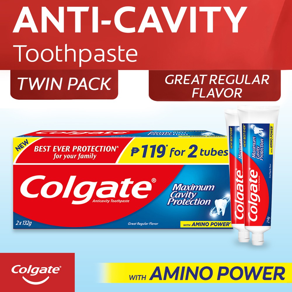 Colgate Great Regular Flavor Anti Cavity Toothpaste Twin Pack 132g ...