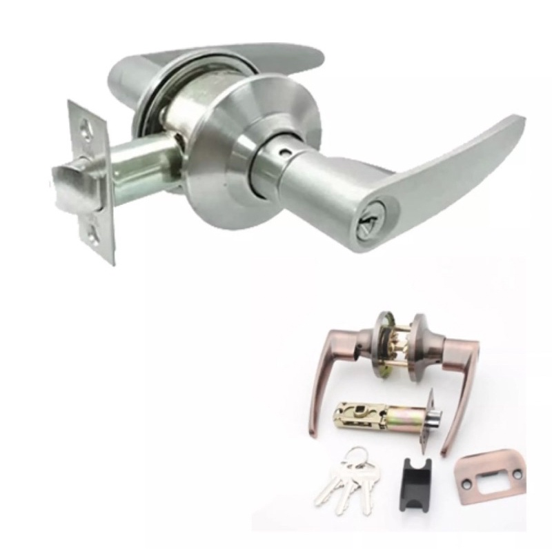 LEVER DOOR SET ENTRANCE Lever Wave Handle Door Knob Set (3 KEYS ...