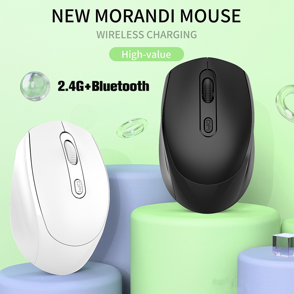 Macaron Wireless Mouse Bluetooth Dual Mode Rechargeable Silent Computer ...