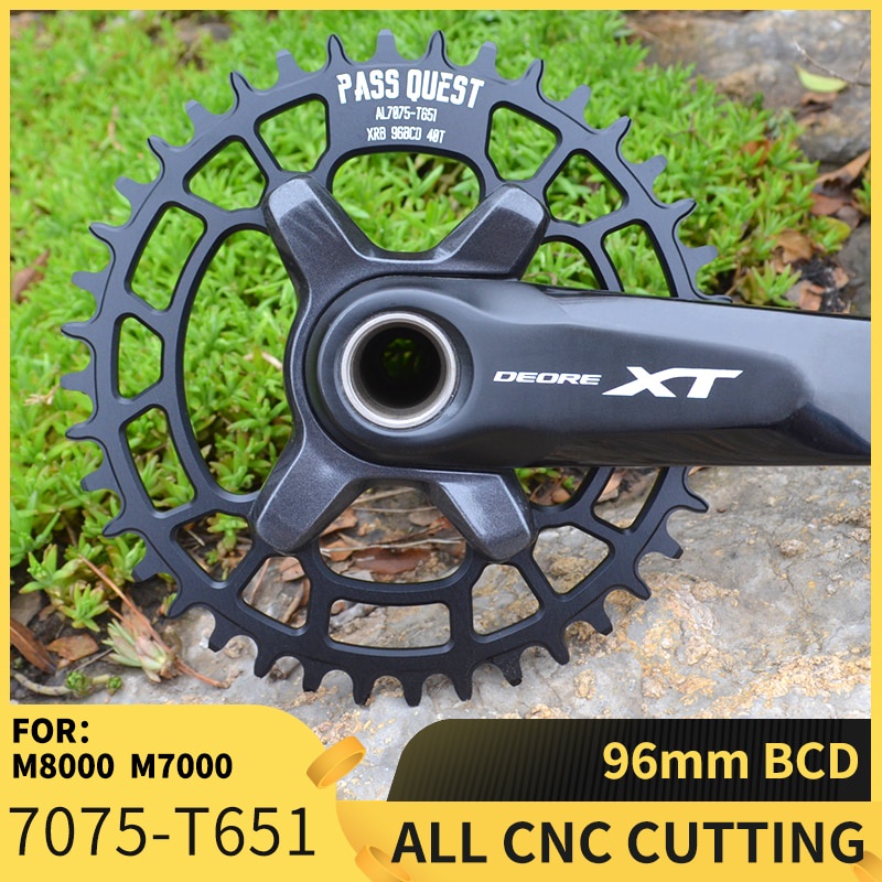 PASS QUEST 96bcd chainring asymmetrical MTB Round shape Narrow Wide Chainring Chain Ring 32T-48T ...