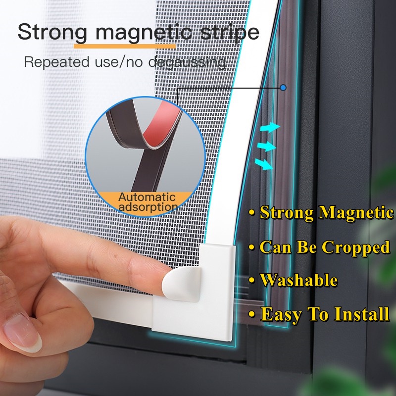 Window Screen with Frame, Self-adhesive Magnets, window Screen Magnetic ...