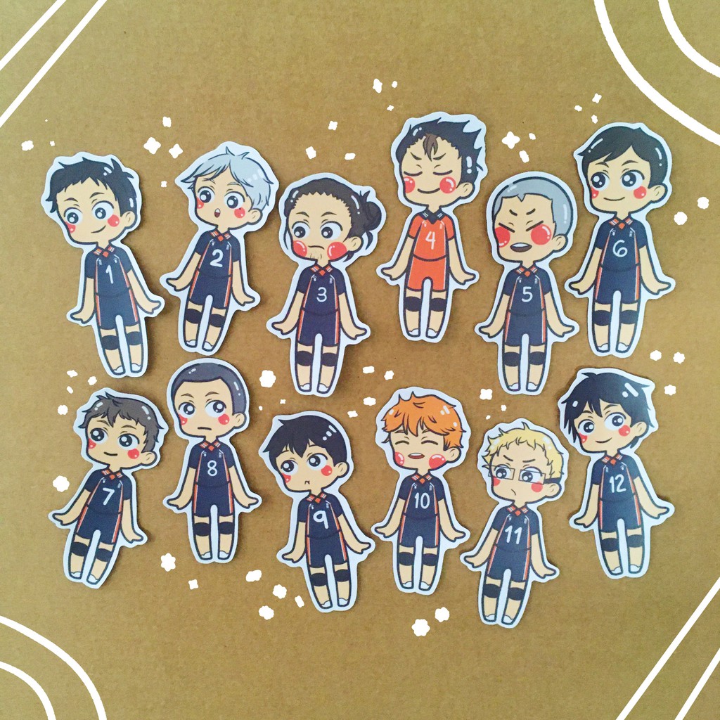 Haikyuu Team Karasuno Sticker Set 12 pcs | Shopee Philippines