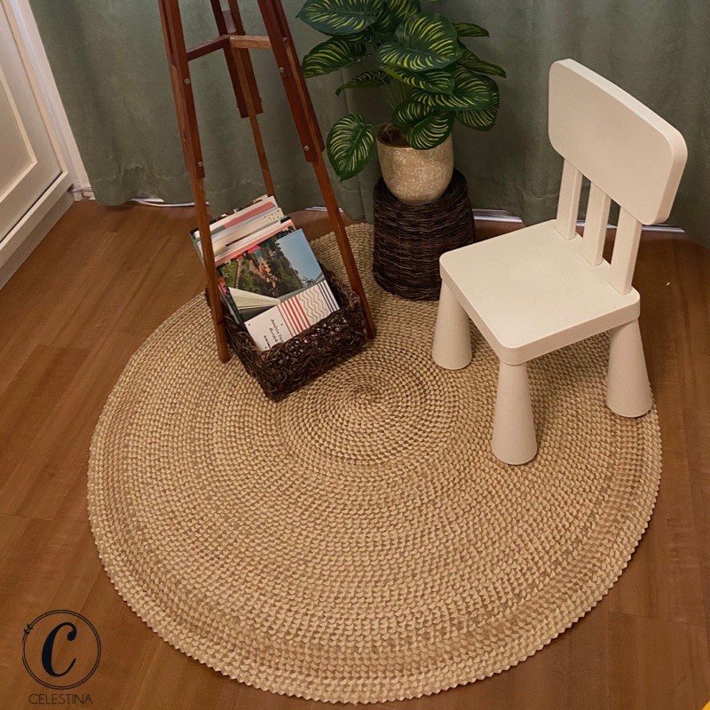 RICRAC round buri carpet/ round carpet/ buri mat/ buli banig/ beach mat ...