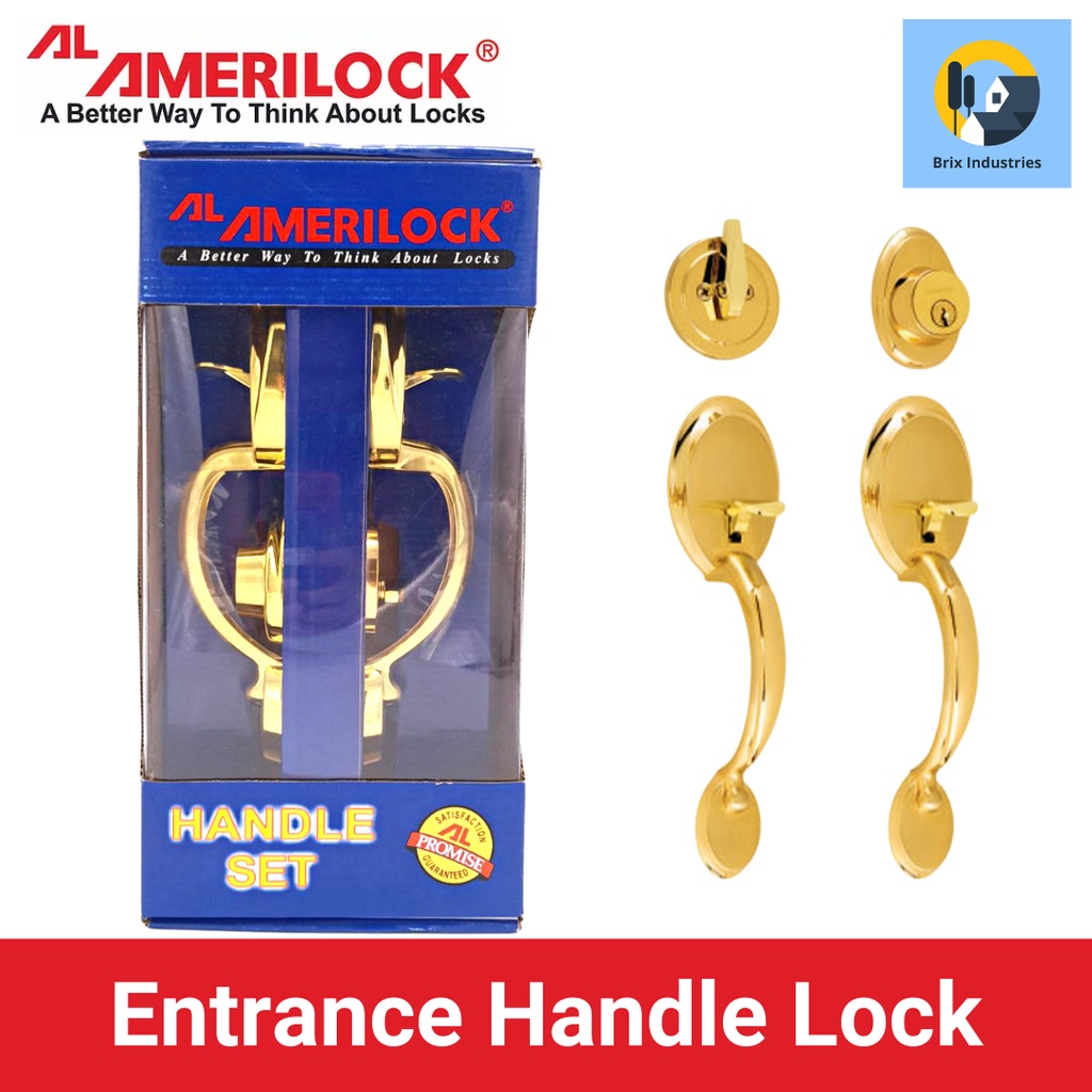 Amerilock 2-Tone Elegant Entrance Handle Lock AL70610 DH-BS/PB Double ...
