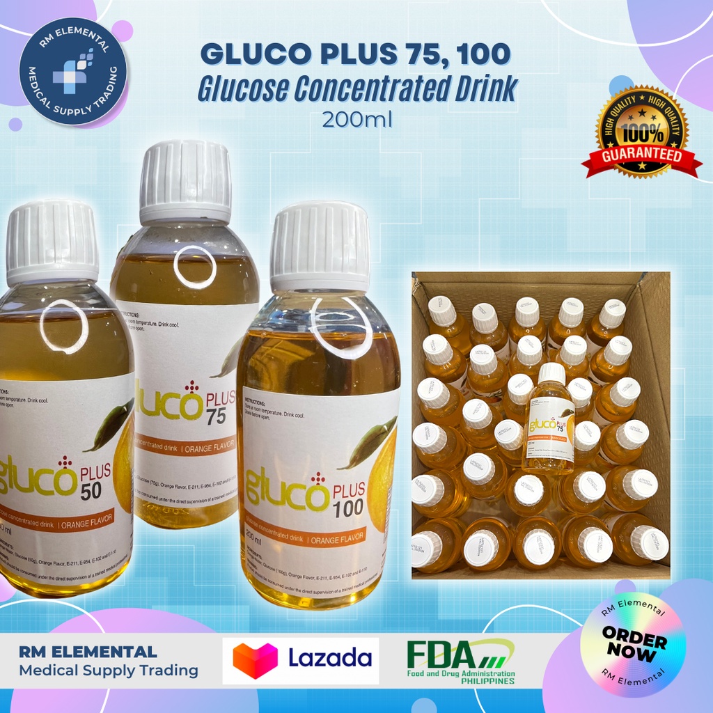 Gluco Plus, Glucose Concentrated Drink, 50g 75g 100g 200 ml | Shopee ...