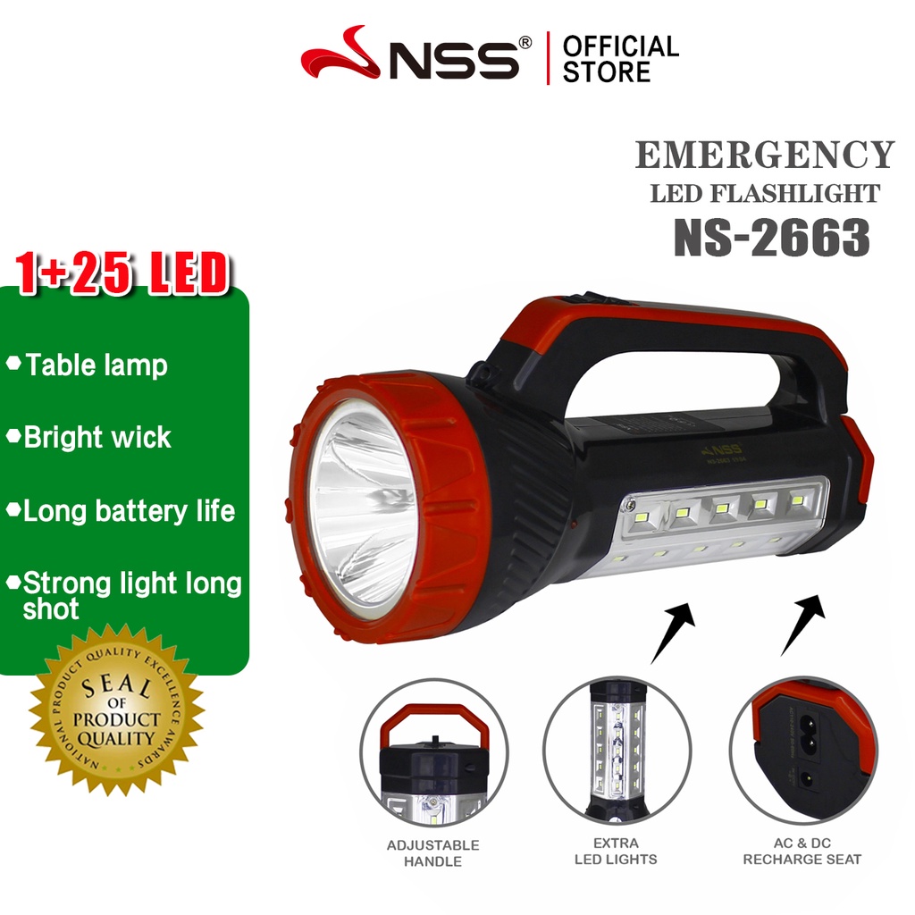 Nss flashlight emergency light Handlamp torch lamp LED 5w/2.5w strap ...