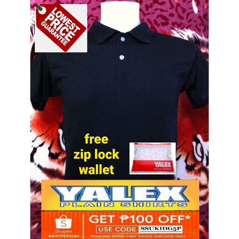 Yalex Plain Polo Shirt Black with Collar - NO MINIMUM - | Shopee ...