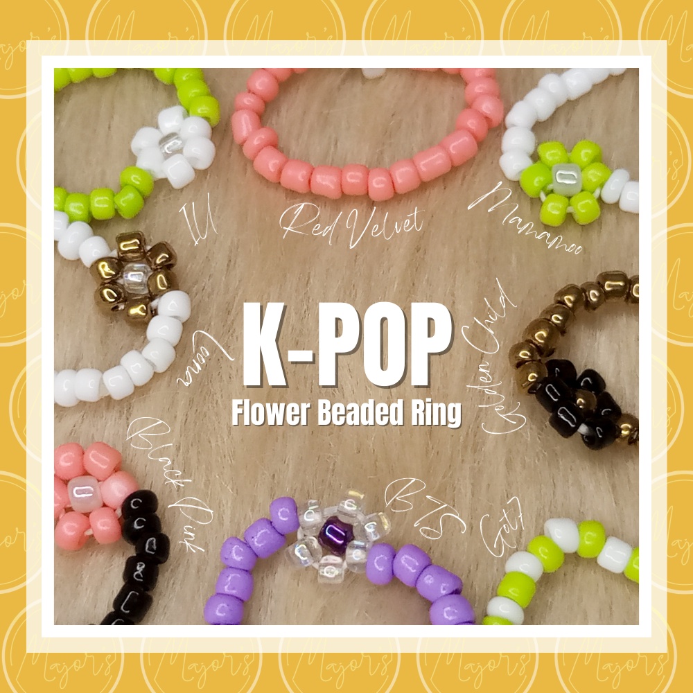 [majors_shop] KPOP Flower Beaded Rings - BTS, BLACKPINK, MAMAMOO ...