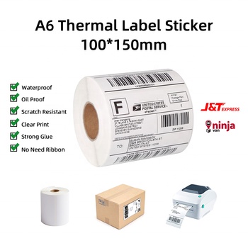 shopee waybill sticker 100mmx150mm A6 SIZE roll 500 PCS/roll shipping ...