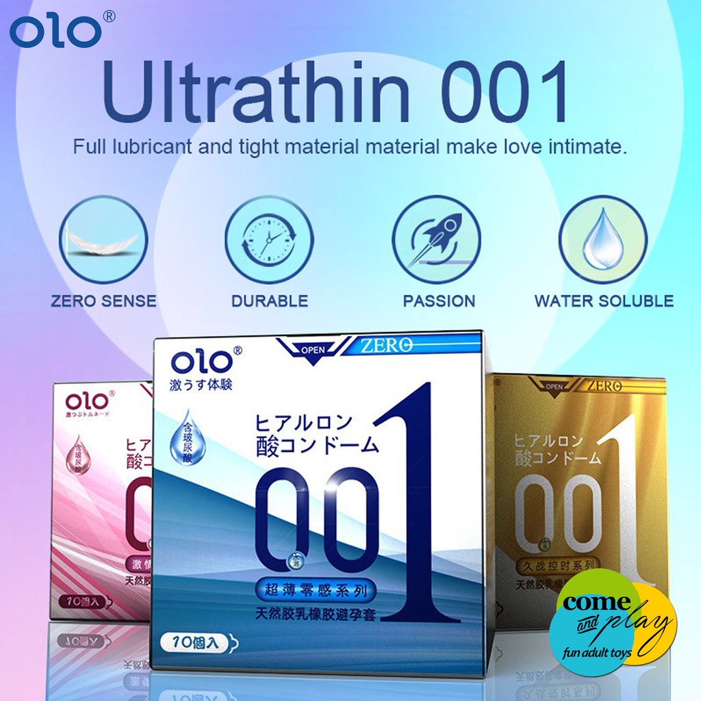 OLO Condom Men's Ultra-thin Hyaluronic Acid Natural Latex Condom crystal condom 001 | Shopee ...