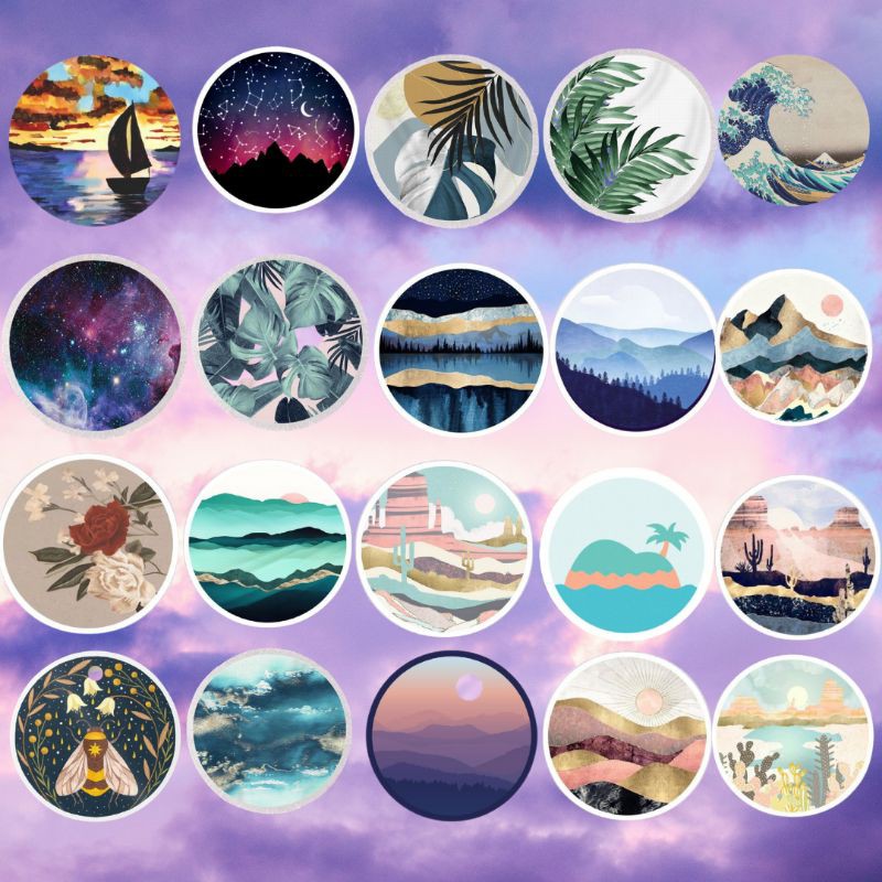 Waterproof 20 pcs. Aesthetic Round Stickers Set Journal Stationery ...