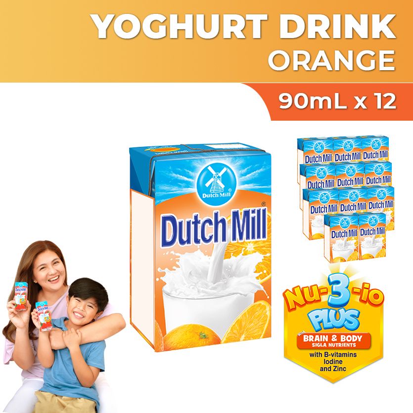 Dutch Mill Yoghurt Drink Orange Juice 90ml x 12 | Shopee Philippines