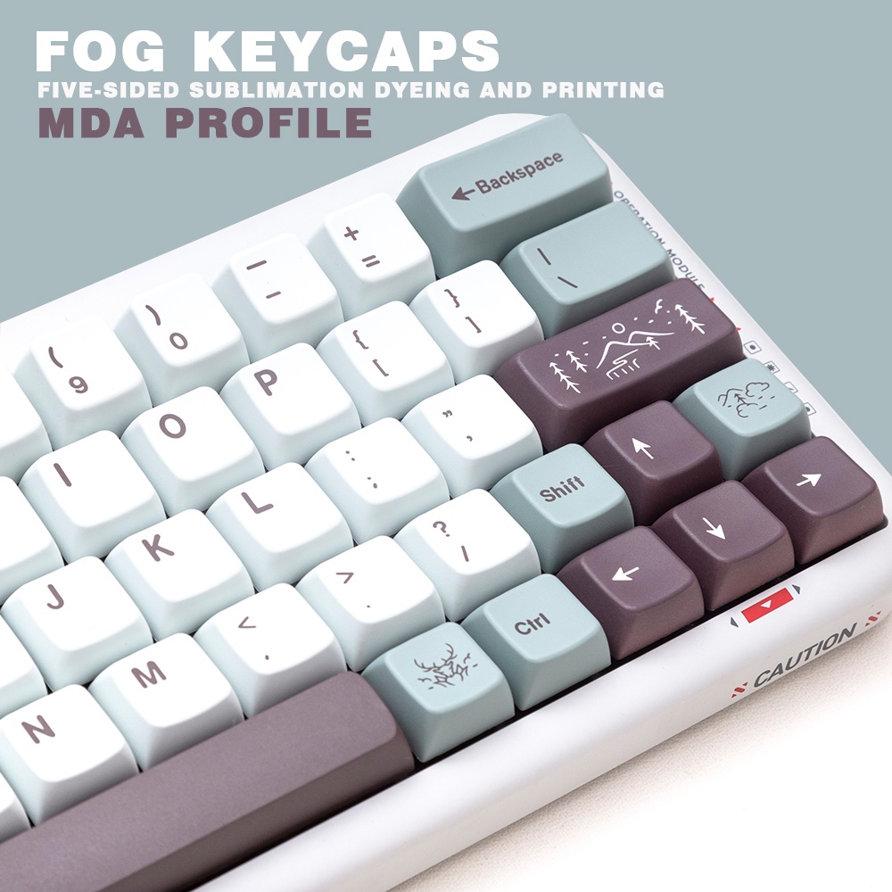 MDA Profile Fog Keycaps 143Key PBT Compatible with 60/70/80/108 ...