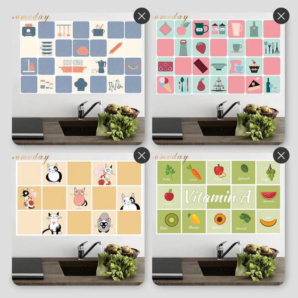 Someday Waterproof Kitchen Anti-oil Wall Sticker Paper Kitchen Tiles ...