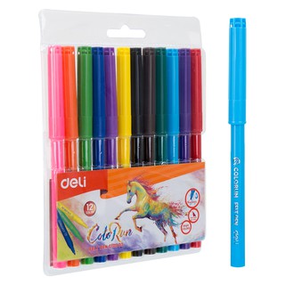 Deli EC10003 - Felt Coloring Pen 12 colors (1UNIT) [7533C10003 ...