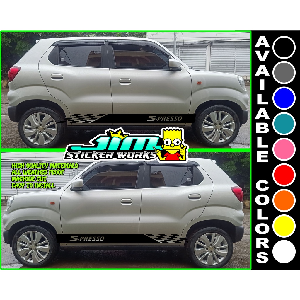 SUZUKI S-PRESSO LINEAR BOTH SIDE MACHINE CUT DECALS (HIGH QUALITY ...