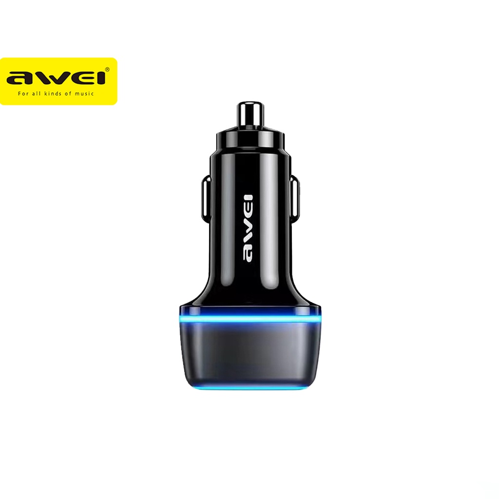 Awei C-827 Car Charger Dual USB 2 Port Fast Charging 2.4A Output Multi ...