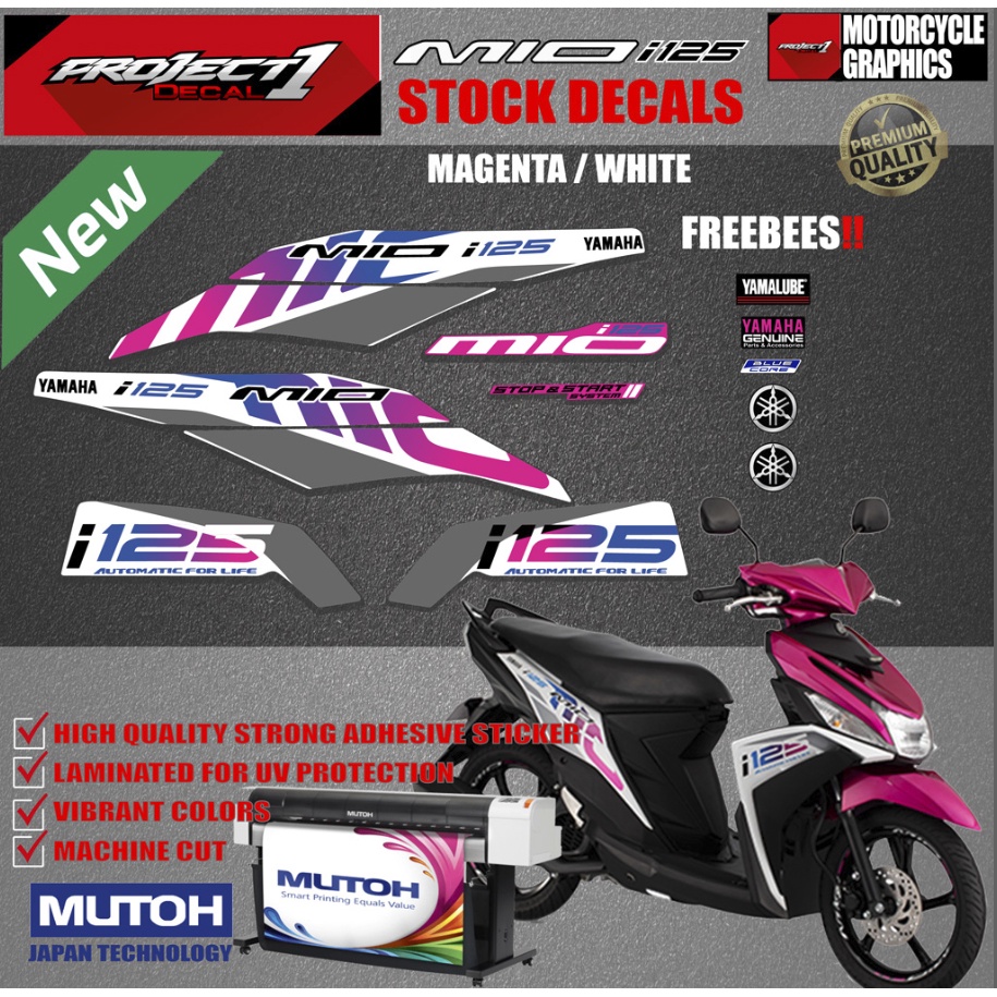 YAMAHA MIO I 125 STOCK DECALS LAMINATED STICKER | Shopee Philippines