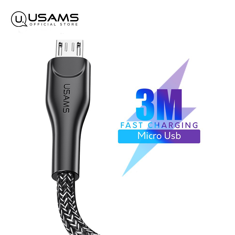 Usams Usb Type C Micro Ip Fast Charging Cable Data 1M 2M 3M | Shopee ...