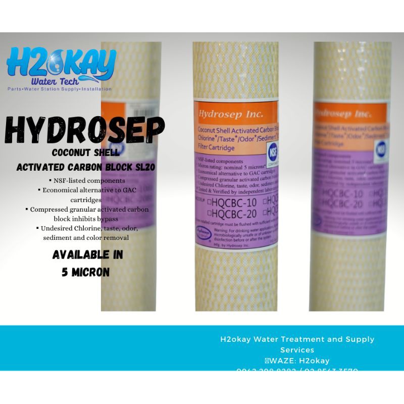 ORIGINAL Hydrosep Carbon Block SL20 Slim 20 inches | Shopee Philippines
