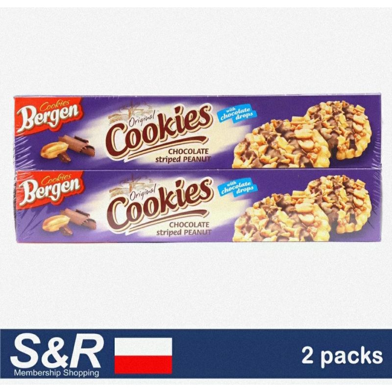Bergen Original Cookies with Chocolate Striped Peanut 2pcs | Shopee ...