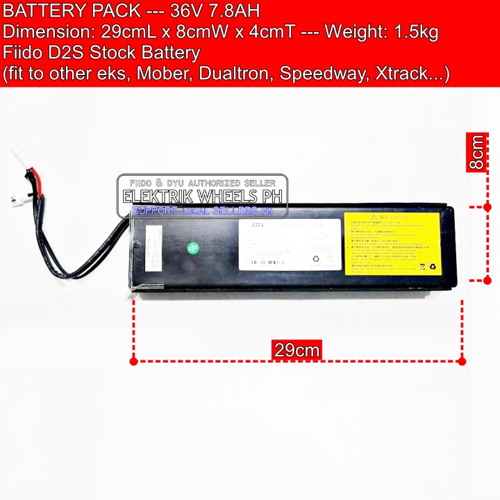 Fiido D2S Stock Battery 36V 7.8Ah | Shopee Philippines