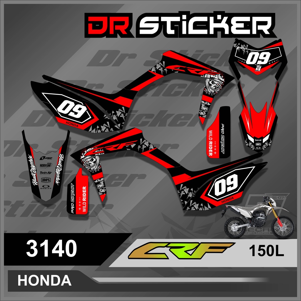 Crf 150l STRIPING Sticker SEMI FULL RACING Design - CRF 150l STRIPING ...