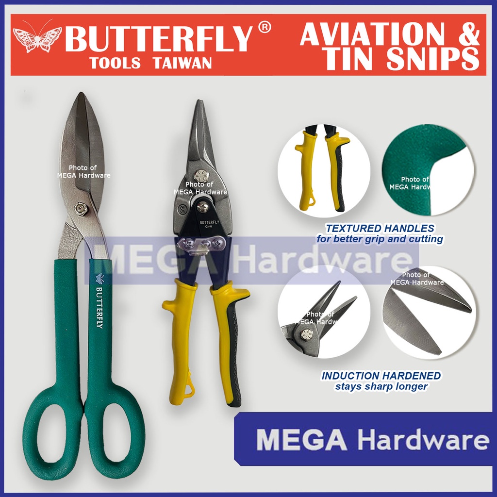 BUTTERFLY tools Industrial Tin Snips Aviation Snips for Cutting Metal ...